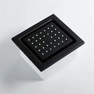 Yalsfowe Shower Body Jet Sprays 4PCS, Square Massage Spa Sprays, Rain Showerhead Side, Wall Mounted Shower Head, Angle Adjustable, High Pressure Shower Head,Black