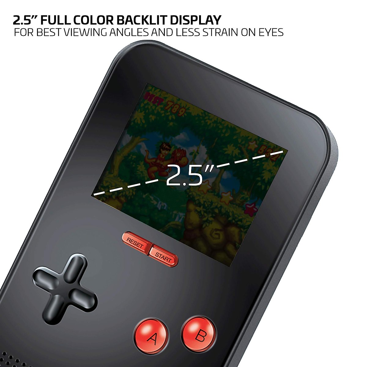 My Arcade Go Gamer Portable - Handheld Gaming System - 220 Retro Style Games - 16 Bit High Resolution - Battery Powered - Full Color Display - Volume Buttons - Headphone Jack - Black