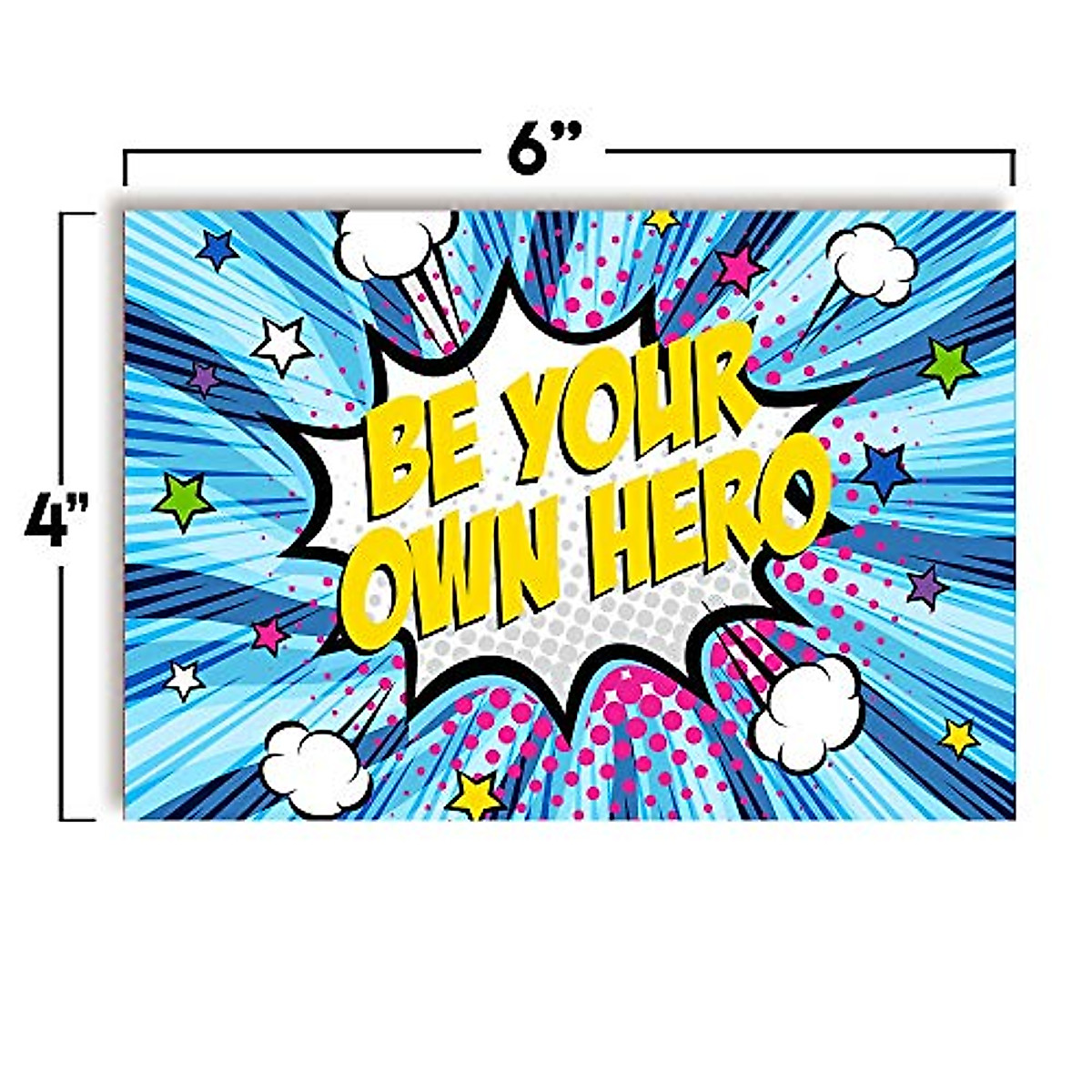 Super Student Superhero Themed Blank Postcards For Students From Teachers, Total of 30 4"x6" Fill In Notecards (5 of each design) by AmandaCreation