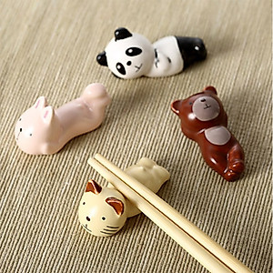 Yooce Cartoon Animal Chopstick Rest Spoon Holder Knife Stand, Set of 4