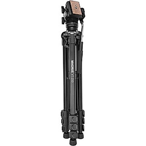 Magnus VT-350, Aluminum Video Tripod System with Fluid Head, Extends to 82”, Max Load 15 lb Mid-Level Spreader, Spiked Feet with Rubber Covers. Plus Quick Release plate, Carry Case with Shoulder Strap