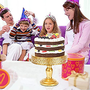 Cake Stand 10 Inches Round Cupcake Stands Gold Pedestal Holder Party Dessert Display Stand for Wedding Brithday Celebration Baby Shower Gold