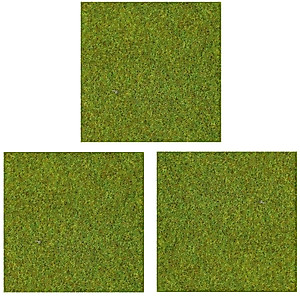 Model Grass Mat, (3pcs, 20"x20"), Model Railway Scenery for Model Scenery