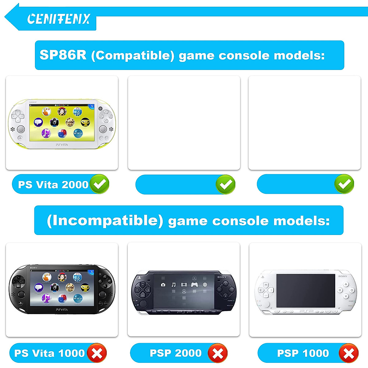 CENIFENX SP86R 3.7V 2210mAh Battery Replacement for Sony Playstation PS Vita PCH-2000 PCH-2007 Battery, with Repair Tool Kit
