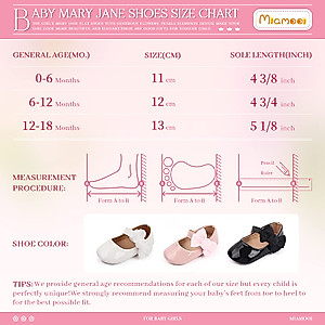 Miamooi Infant Baby Girls Mary Jane Dress Shoes Bowknot Princess Flats Toddler Non Slip Soft Rubber Sole Newborn Moccasins Crib Shoe A/Pink