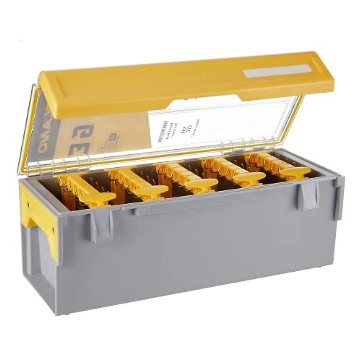 Plano EDGE Frog Bait Utility Box, Gray/Yellow, Holds Up to 50 Individual Frog Baits, Tackle Accessory Storage, Waterproof and Rust-Resistant Bait Storage Container