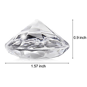 24 Pcs Diamond Card Holder Table, Acrylic Diamond Place Card Holders Diamond Table Number Holder for Party Weddings Table Decoration (Clear)