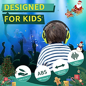 Retevis EHN009 Kids Ear Protection, Foldable Noise Reduction Earmuff with Adjustable Headband, Toddlers Children Autism Headphones,Ear muffs for Football Game, Concerts, Air Shows, Fireworks(Green)