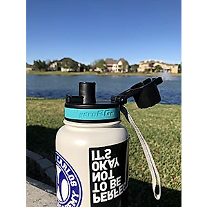 Flip Lid for Hydro flask Wide Mouth, 12, 18, 32, 40, 64 oz Water Bottles, Spout Lid for Hydroflask, Thermoflask and Other Sports Water Bottles with Button Lock, Easy Carry, Leak Proof