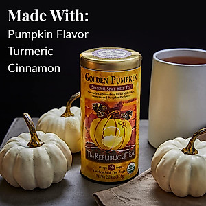 The Republic of Tea – Limited-Edition Fall Pumpkin Teas - Pumpkin Spice and Golden Pumpkin Tea Bundle – 50 and 36 Count Tea Bags