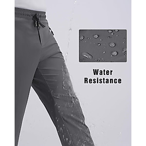 BIYLACLESEN Men Sweatpants for Mens Joggers with Pockets Men Athletic Track Workout Sweat Pants Men Summer Lightweight Quick Dry Pants Dark Grey 36