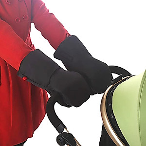 Stroller Hand Muffs Thick Warm Stroller Gloves Waterproof Anti-Freeze Pushchair Hand Warmer Universal for Pram Stroller Buggy for Parent Caregiver