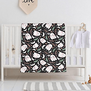 SUPERICH Halloween Ghosts Baby Blanket Gifts Super Soft Swaddle Newborn Cozy Baby Receiving Blanket Stroller Throw Blanket for Crib 40x30 XSmall for Puppy