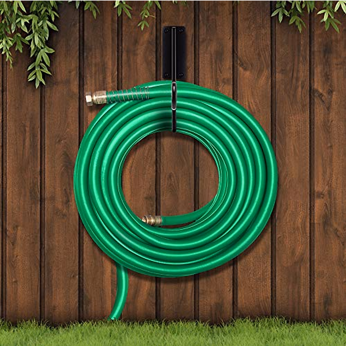 Urban Deco Hose Holder Hook, Wall Mounted Water Hose Storage Hanger,Heavy Duty Metal Hose Bracket,Holds 125-Feet of 5/8-Inch Hosepipe Black