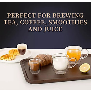 Blooming Life Style 2-Pack 12 Oz Double Walled Glass Coffee Mugs with Handle,Insulated Layer Coffee Cups,Clear Borosilicate Glass Mugs,Perfect for Cappuccino,Tea,Latte,Espresso,Hot Beverage