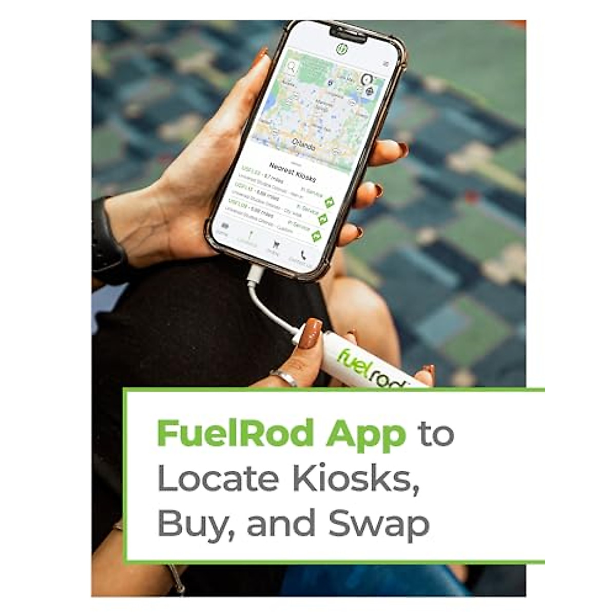 FuelRod Portable Charger Kit - Pack of 2 - Includes All Cables & Adapters Compatible with All Tablets & Smart Phones, Rechargeable Backup Power Bank, Swap for Charged Rod at Kiosk