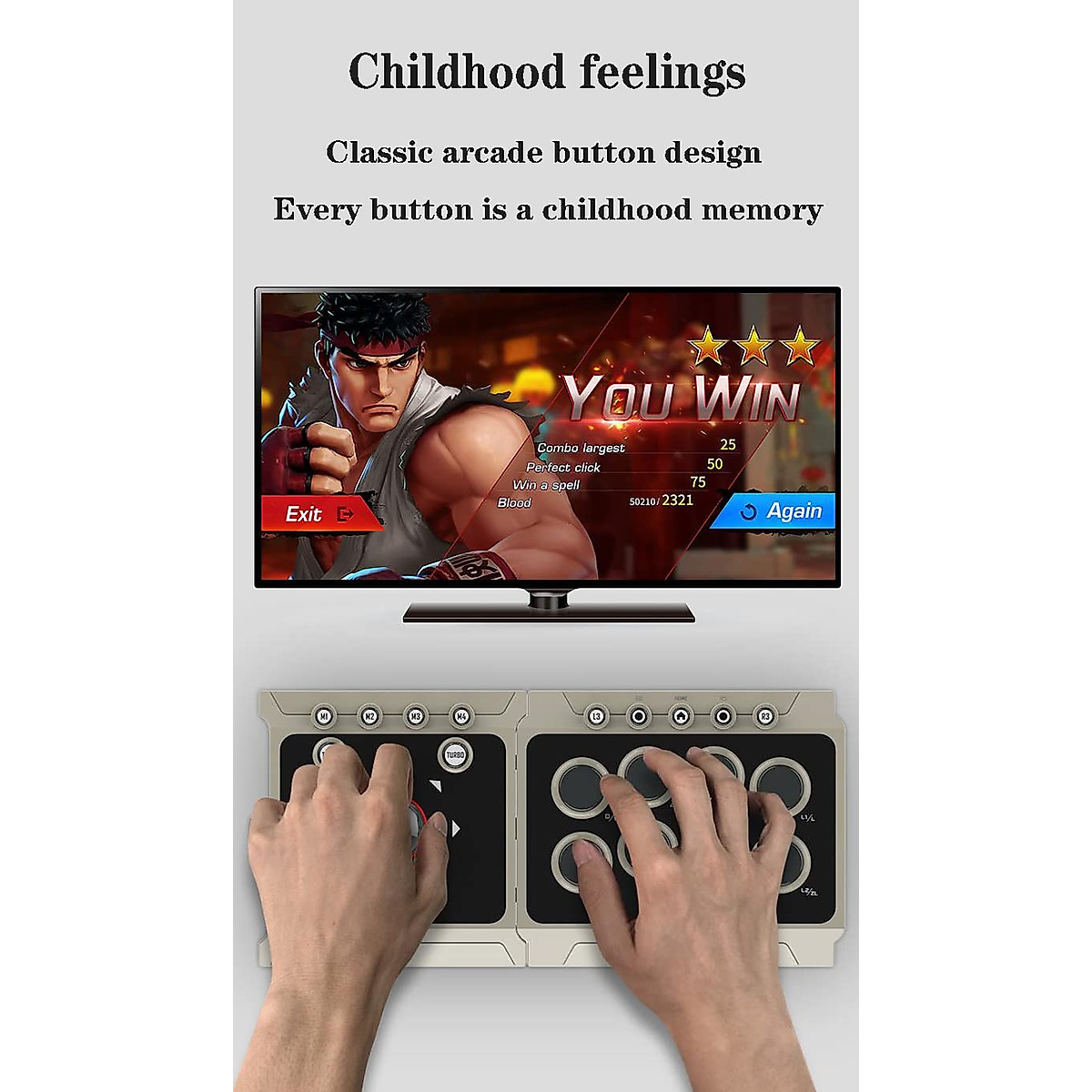 ipega PG-9221 Arcade Stick PC Street Fighter ps4 Arcade Stick Rocker whit TURBO one button continuous sending, MACRO programming for PS4/PS3/N-Switch/PC(windows 7/8/10)