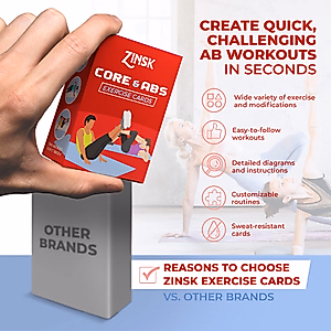 Abs and Core Exercise Cards – 75+ Workout Cards to Help Build Core Strength, Stability, Outdoor, Work from Home Fitness Workout
