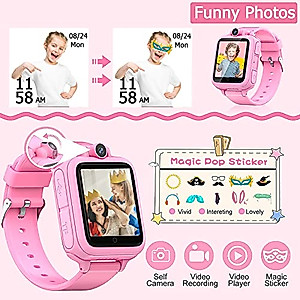 Smart watch for Girl Boy with 14 Puzzle Games MP3 Music Video Player Toddler watch Alarm Clock Camera Voice Recoder 1G SD Card Calculator Stopwatch Timer 3-12 years old watches Christmas Birthday gift