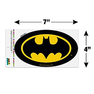 Batman Classic Bat Shield Logo Automotive Car Refrigerator Locker Vinyl Euro Oval Magnet