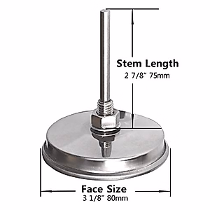 3 inch BBQ Thermometer Gauge 2 Pcs Charcoal Grill Pit Smoker Temp Gauge Grill Thermometer Replacement for Oklahoma Joe's Smokers, and Smoker Wood Charcoal Pit, Large Face Grill Temp Thermometer
