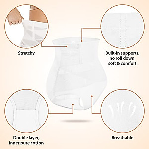 Body Shaper for Women Tummy Control Shapewear Underwear Panties Waist Trainer Body Slimmer Firm Control White 2XL