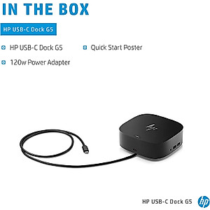 HP USB-C Essential Dock G5 Bundle with Docztorm USB Hub (8 in 1 Adapter for USB-C and Thunderbolt-Enabled Laptops, Notebooks and PCs - Single Cable for Charging, Networking, or Data Transfers)