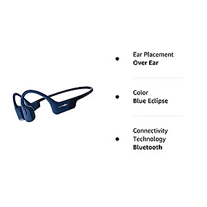 Aftershokz Aeropex (Rebranded as Shokz OpenRun) - Open-Ear Bluetooth Bone Conduction Sport Headphones - Sweat Resistant Wireless Earphones for Workouts and Running - Built-in Mic