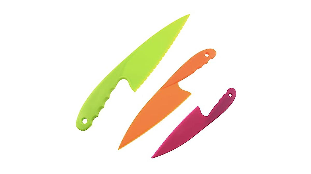 RLECS 3PCS Kids Kitchen Knife Set | Safe Nylon Food Knives