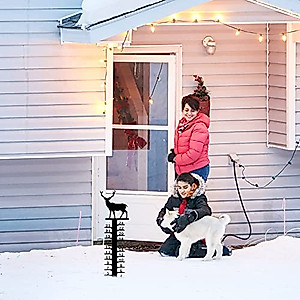 Gift 24cm Snowflake Snow Measuring Instrument Snowmobile Snow Measuring Instrument Metal Snow Measuring Ruler Outdoor Garden Ornament Pole Wrap Foam (Black, One Size)