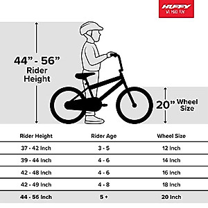 Huffy Ignyte Boy's 20" Boy's BMX Bike, Beginner Level Rider, Ages 5-9 Years Old, BMX Pegs and Kickstand Included, Adjustable Comfort, Durable Steel Frame, Fast and Easy Assembly, Red