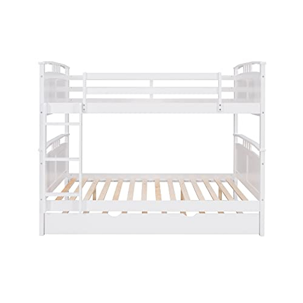 Lifeand Full-Over-Full Bunk Bed with Twin Size Trundle,Separable Bunk Bed for Bedroom,White