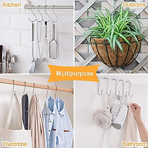 SumDirect Heavy Duty S Hooks - 15 Pack 5.7 Inch Extra Large Meta Stainless Steel S Shaped Hooks for Hanging