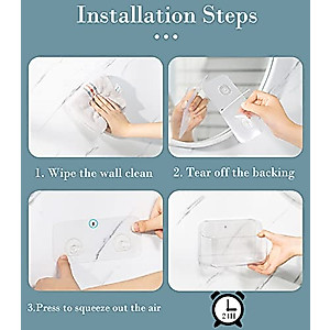 Cabinet Door Organizer Acrylic Adhesive Shelf Wall Mounted Storage, Small Wall Organizer Without Drilling, Automatic Draining Sink Caddy for Kitchen, Bathroom, Shower, Laundry, Camper, Utility Room