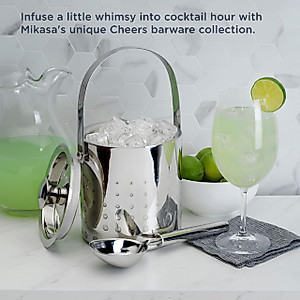 Mikasa Cheers Stainless Steel Ice Bucket and Scoop, Silver