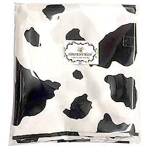 AMORNPHAN 44 Inch Black and White Cow ฺBull Ox Pattern Printed 100% Cotton Fabric Craft Cloth Kid Patchwork Handmade Sewing Crafting for 1 Yard