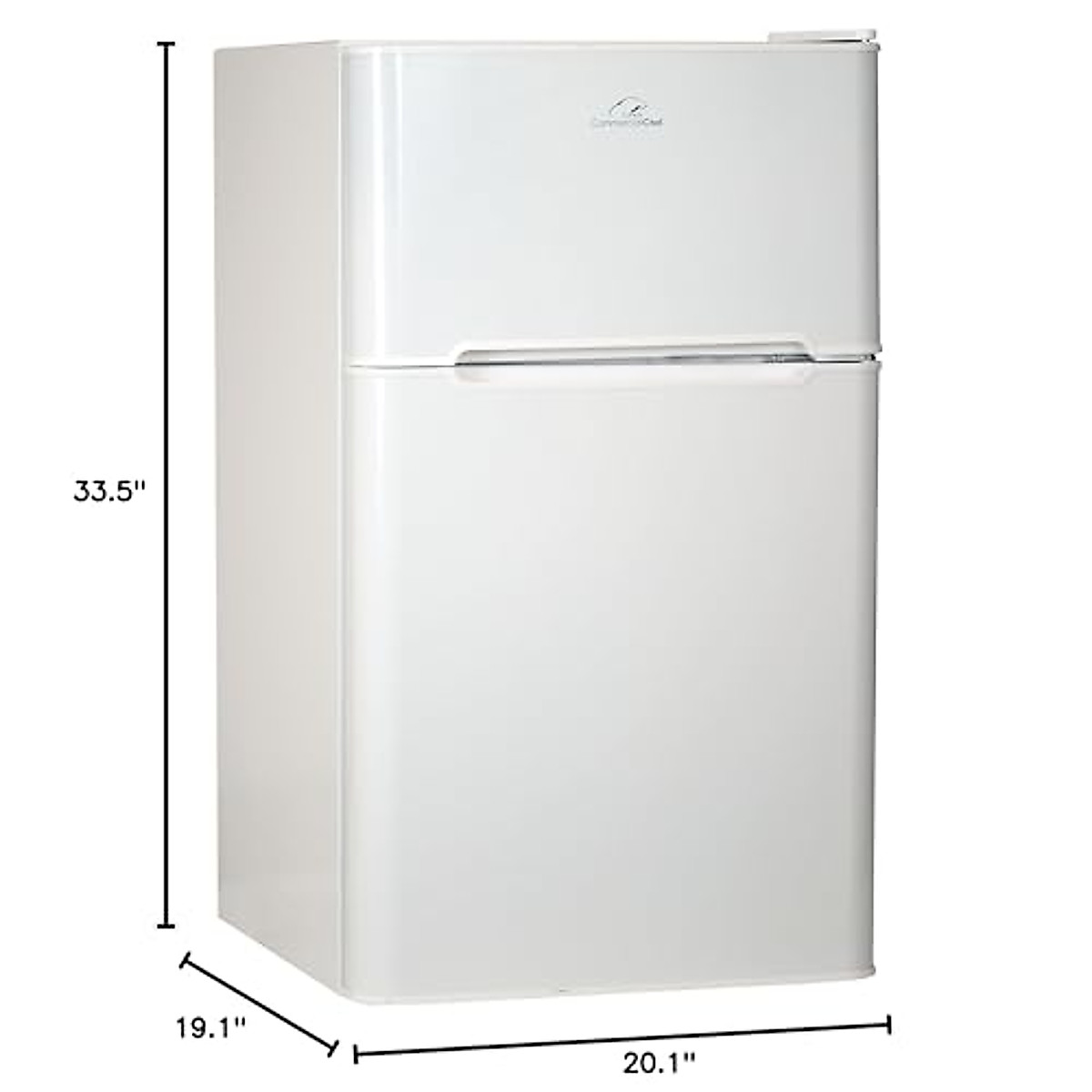 Commercial Cool CCRD32W Compact Double Door Refrigerator with True Freezer, 3.2 Cu. Ft. Mini Fridge, White