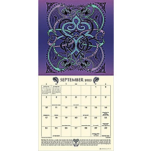 Celtic Mandala 2023 Wall Calendar: Earth Mysteries & Mythology by Jen Delyth | 12" x 24" Open | Amber Lotus Publishing