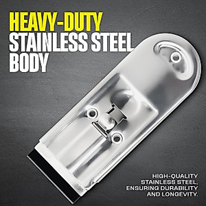 Berkling Heavy Duty Retractable Razor Blade Scraper with Stainless Steel Body, Ideal For Removing Stickers, Decals, Paint, Adhesive Residue, and More. Fits All Standard Size Razor Blades