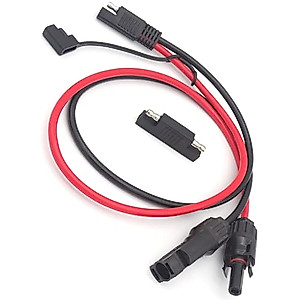 Billion wealth 23.6 inch 10AWG Solar Panel Connector to SAE Adapter Extension Cable Compatible with Solar Panels Kit