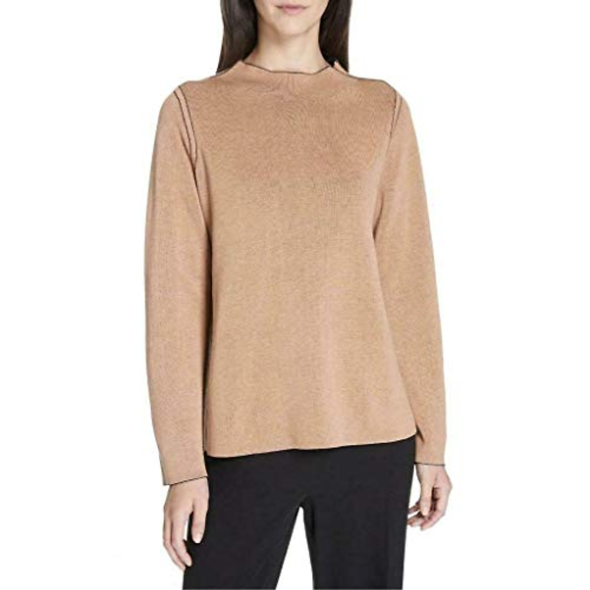 Eileen Fisher Silk/Organic Cotton Black/Clay Reversible Box-Top Size 3X