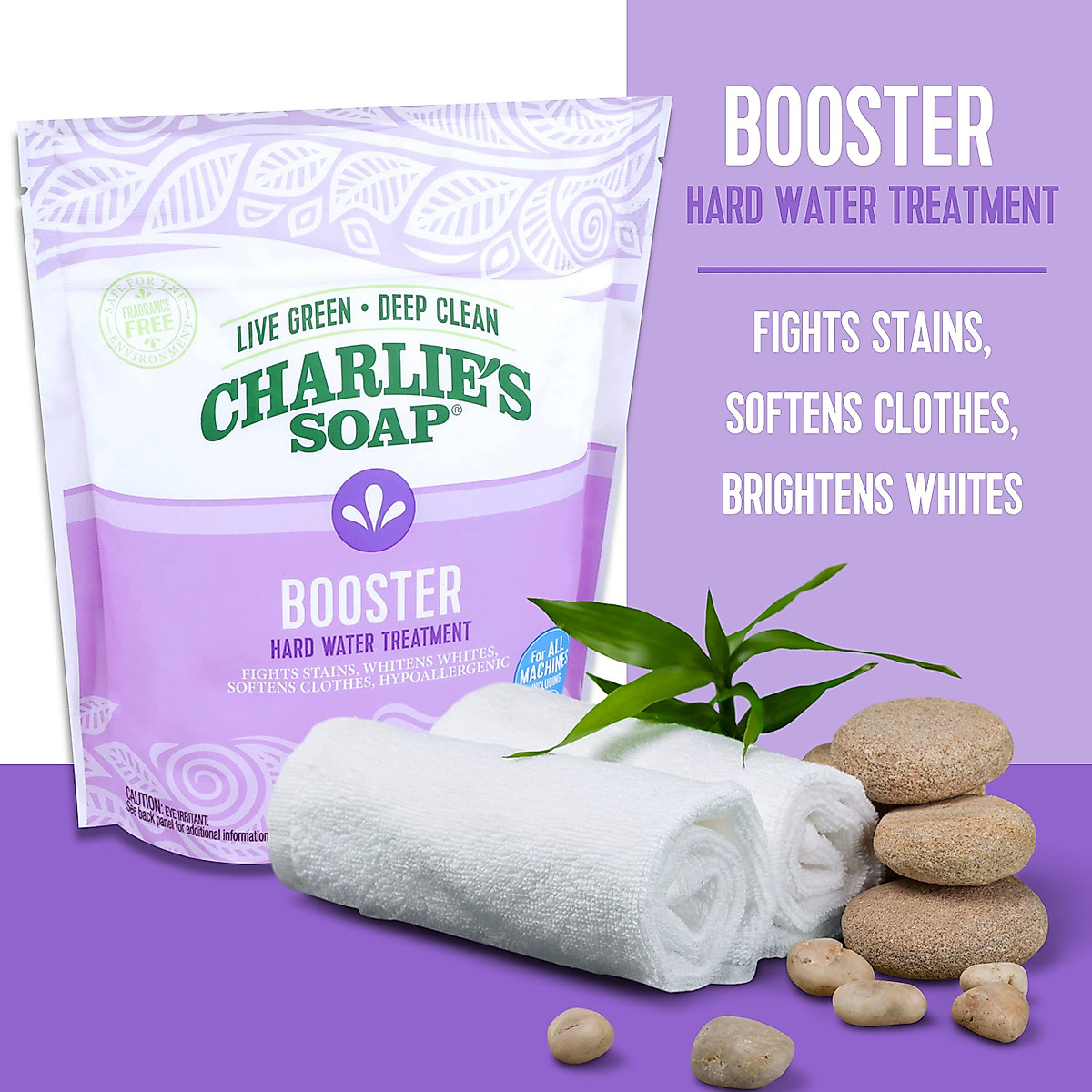 Charlie's Soap Booster & Hard Water Treatment (2.64 Lbs, 2 Pack) Natural Powdered Water Softener and Laundry Booster – Safe and Effective