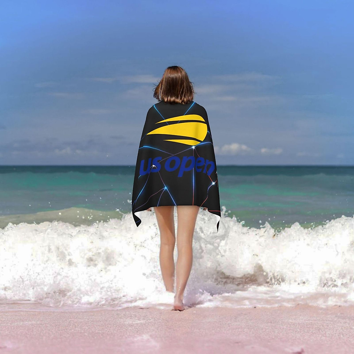 Lujzwop Us Open Tennis 2023 Beach Towel, Oversized Pool Towel, Quick Dry Microfiber Beach Towel for Men and Women