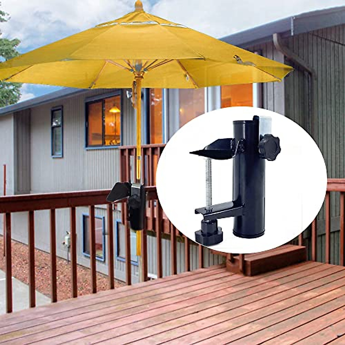 MILIMOLI 2 Pack Umbrella Clamp Umbrella Stand Bench Buddy Patio Umbrella Holder, Premium Umbrella Mount Clamp Umbrella Stand Fixed Clip for Beach Courtyard Balcony, Chair Umbrella with Clamp