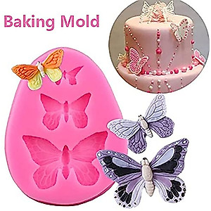 Cestony 4Pcs Butterfly Silicone Molds for DIY Cake Fondant Biscuit Cookies Soap Sugar Pudding Chocolate Hard Candies Dessert Candle Decor