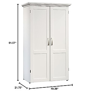 Sauder Miscellaneous Storage Craft & Sewing Armoire, L: 35.11" x W: 21.81" x H: 61.58", Glacier White finish
