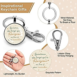 Roowest 18 Pcs Inspirational Keychain Bulk Thank You Keychain Employee Appreciation Key Chain You're Awesome Key Ring Christmas gifts for Women Men Student Teacher Coworker Staff Team