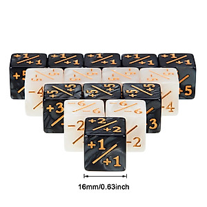48 Pieces MTG Dice Counters Plus 1 Tokens Counter Marble D6 Bulk Dice Compatible with Magic The Gathering, Cards Gaming Accessories