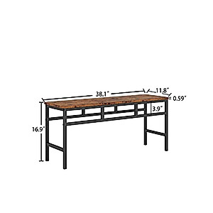 Tensun Dining Room Table Set for 4, Extendable Kitchen and Dining Room Tables and Chairs with Metal Frame, Rectangle Dining Table for Breakfast Nook, Living Room, Rustic Brown