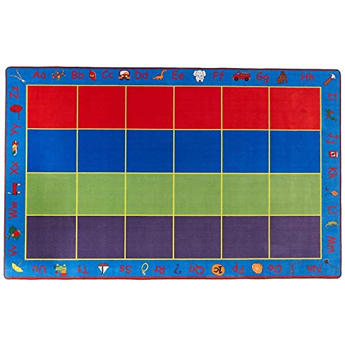 KidCarpet.com ABC Rainbow Seating Classroom Rug with 24 Seats, 7'6" x 12' Rectangle